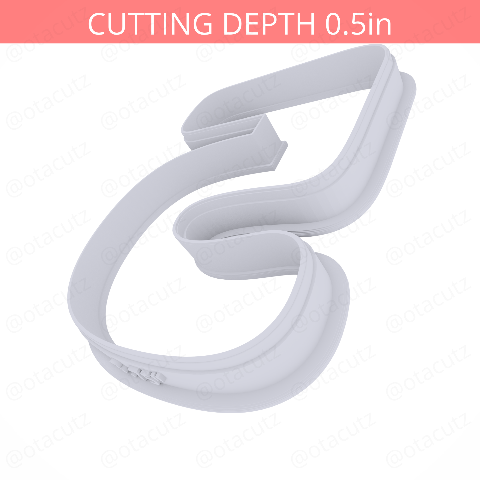 Stl File Number Five Cookie Cutter 3 75in 9 5cm 🍪・3d Print Object To