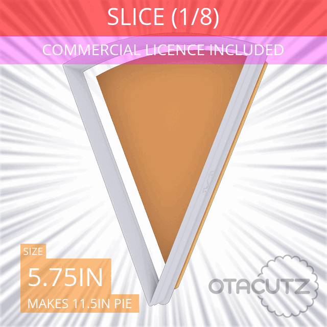 STL file Slice (1∕8) of Pie Cookie Cutter 5.75in / 14.6cm 🥧 ・3D ...