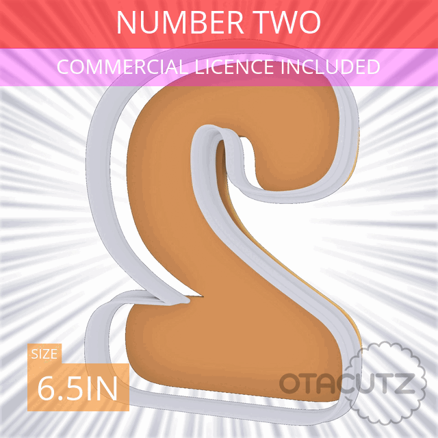 STL file Number Two Cookie Cutter 6.5in / 16.5cm 🍪 ・Design to download ...
