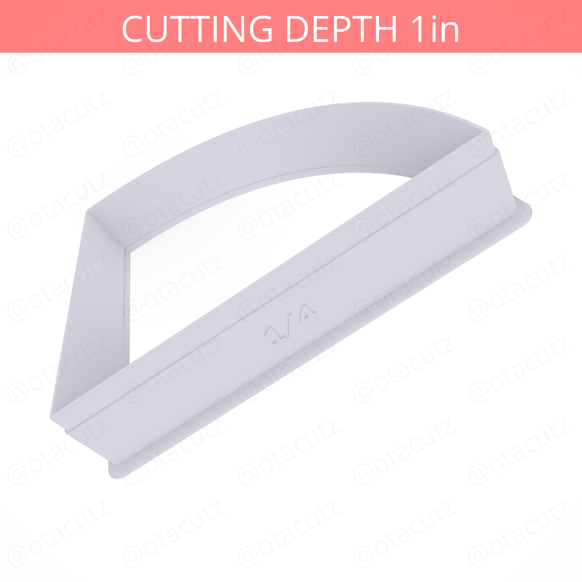 🥧 Slice (1∕4) of Pie Cookie Cutter 4.5in / 11.4cm・Archivo STL para ・Cults