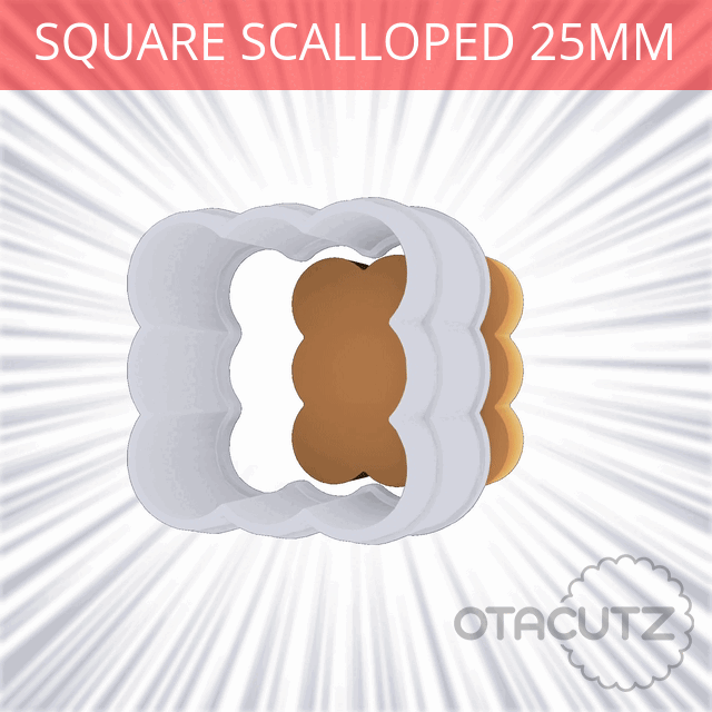 STL file Square Scalloped Cookie Cutter 25mm 🟪 ・Template to download ...