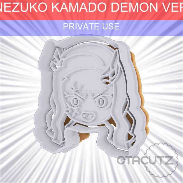 🍪 Nezuko Kamado Demon Ver Cookie Cutter / KNY・Free 3D File for 3D ...
