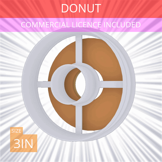 3D file Donut Cookie Cutter 3in / 7.6cm 🍪 ・3D printer model to download ...