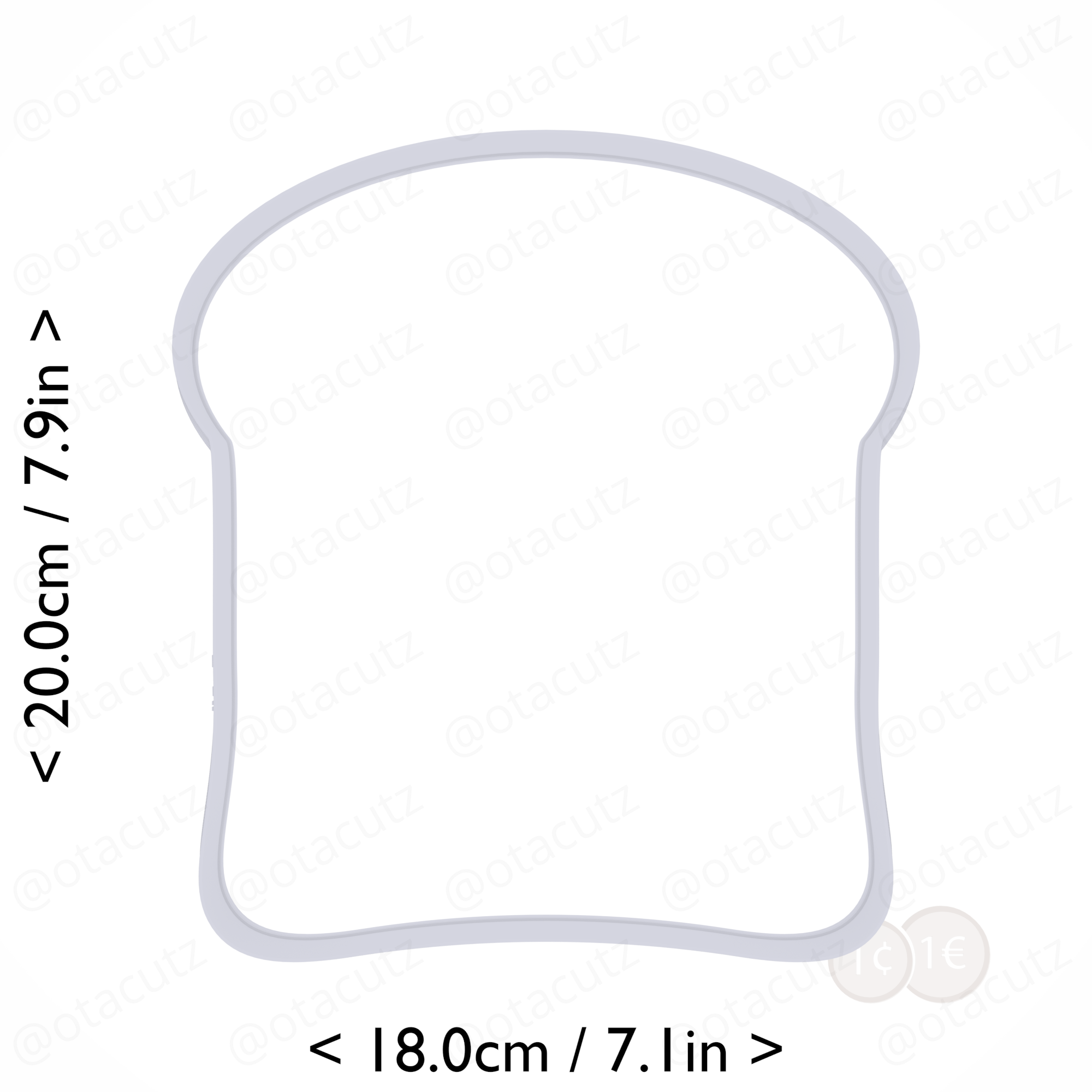 3D file Bread Slice Cookie Cutter 7.5in / 19.1cm 🍞 ・3D printing ...
