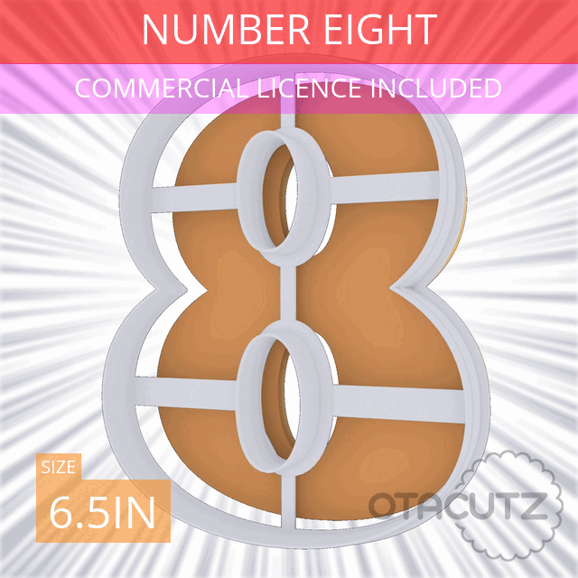 STL file Number Eight Cookie Cutter 6.5in / 16.5cm 🍪・3D printing ...