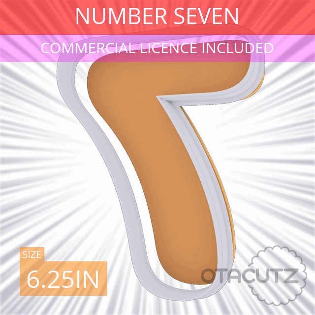 STL file Number Seven Cookie Cutter 6.25in / 15.9cm 🍪 ・3D printing ...