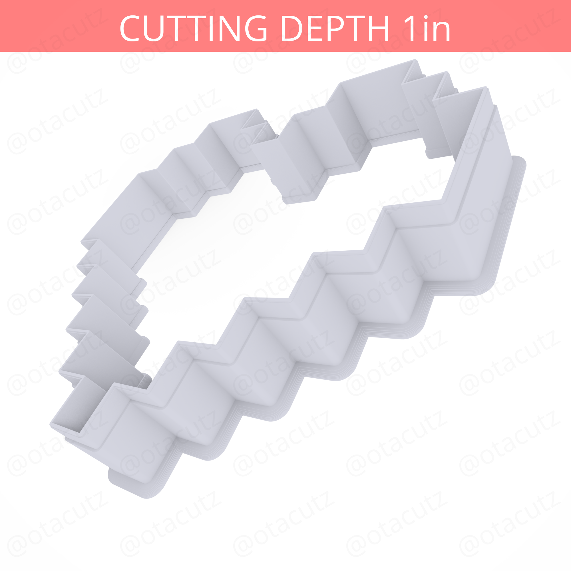 STL file Pixel Heart Cookie Cutter 5.5in / 14cm 💜・3D print design to ...