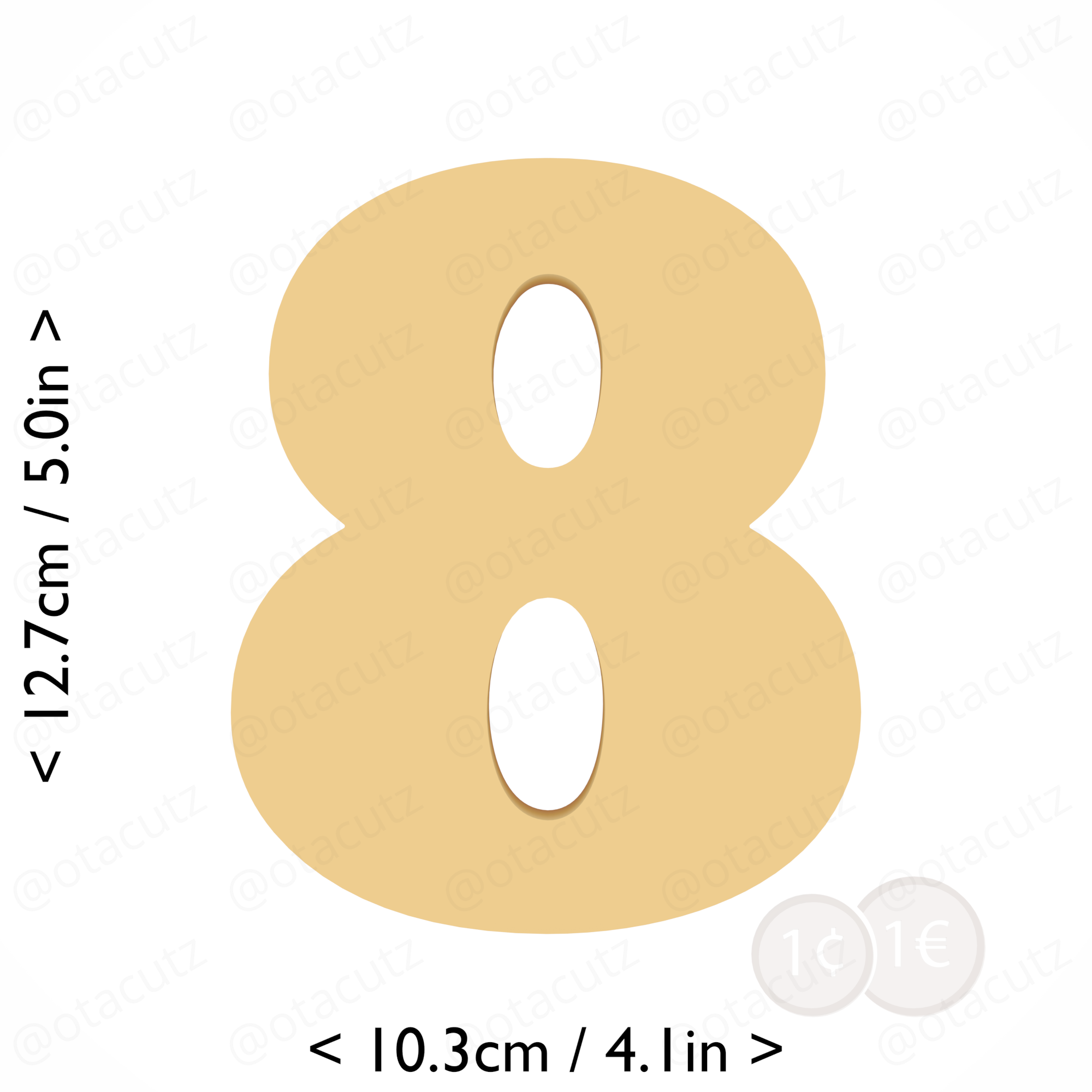 STL file Number Eight Cookie Cutter 5in / 12.7cm 🍪・3D print design to ...