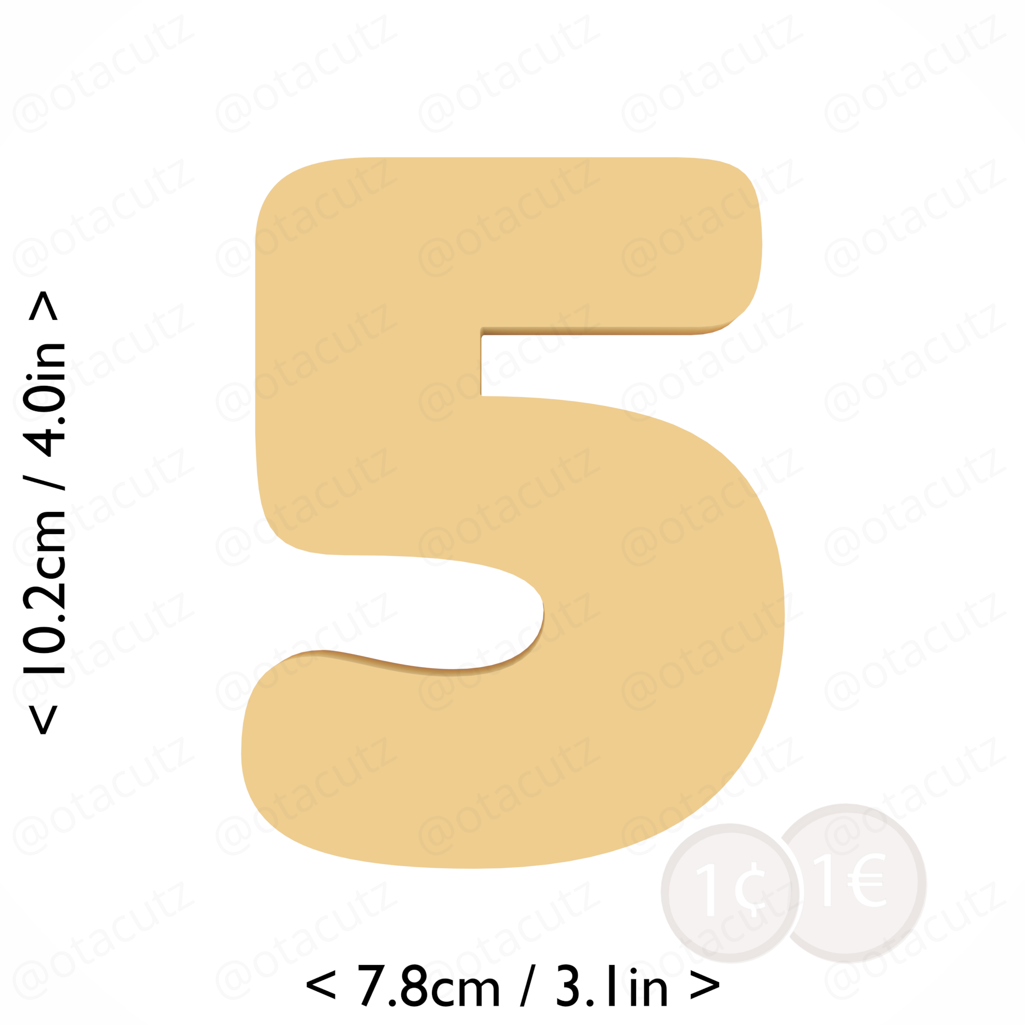 STL file Number Five Cookie Cutter 4in / 10.2cm 🍪・3D printer model to ...