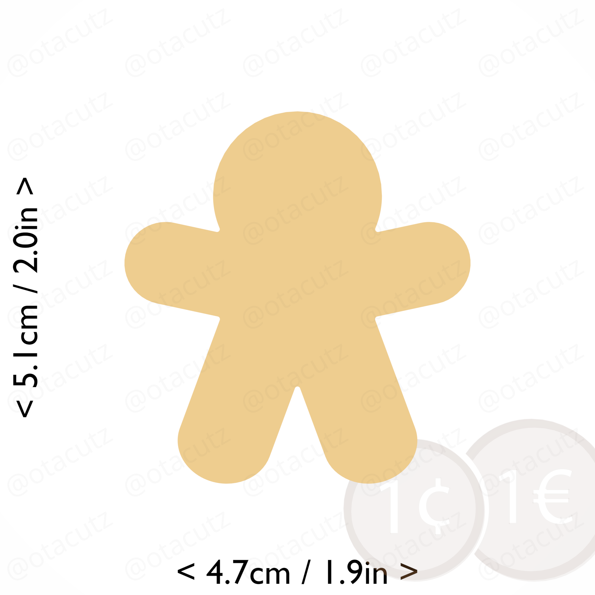 STL file Gingerbread Man Cookie Cutter 2in / 5.1cm 👨・3D printer model ...