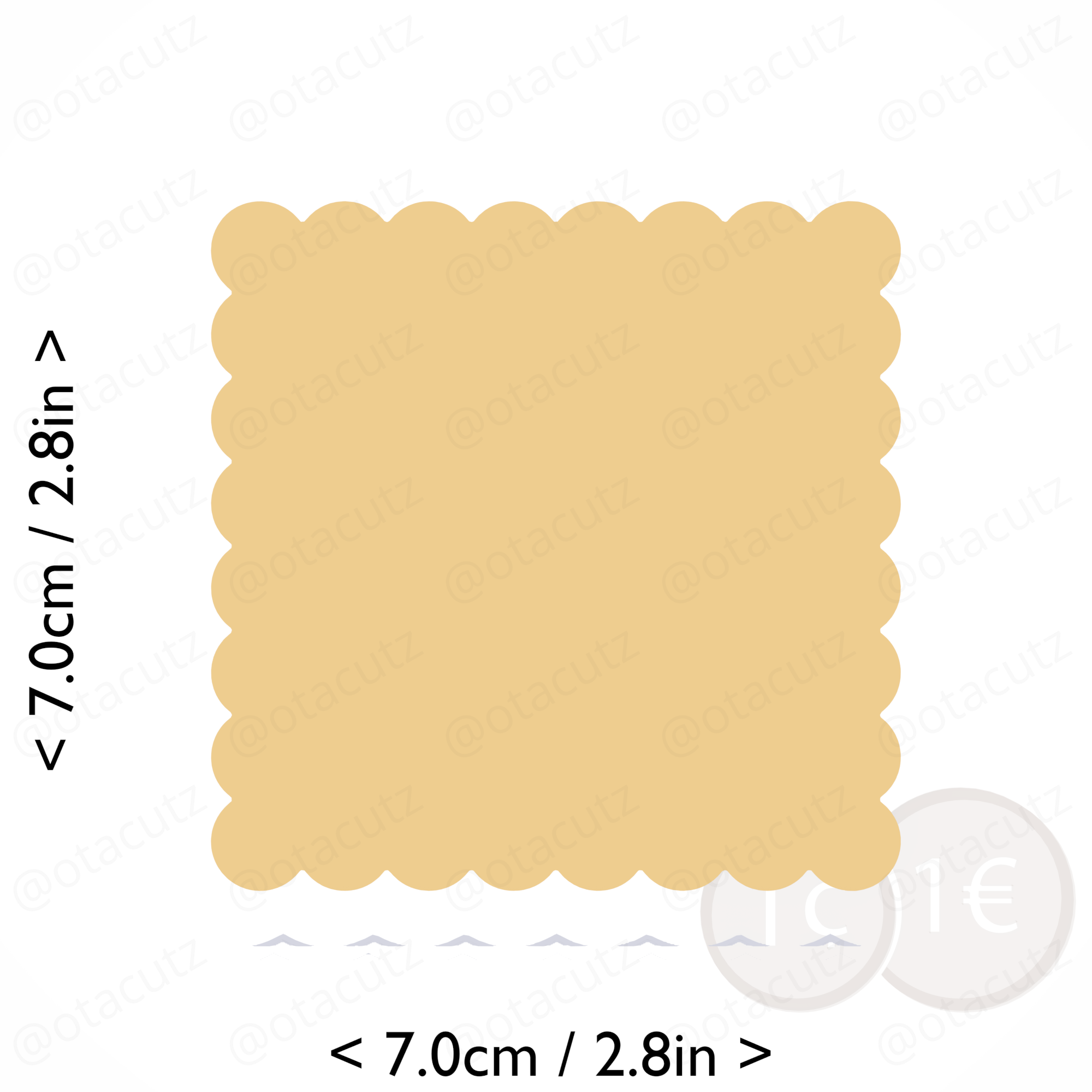 STL file Square Scalloped Cookie Cutter 70mm 🟪 ・Template to download ...