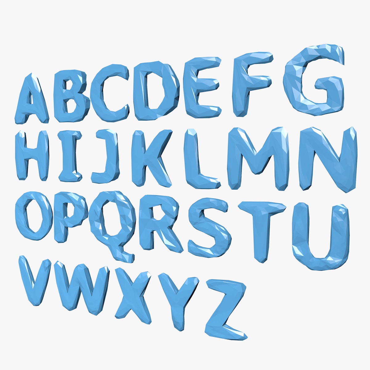 OBJ file Alphabet Low Poly 🌐 ・3D printer model to download・Cults