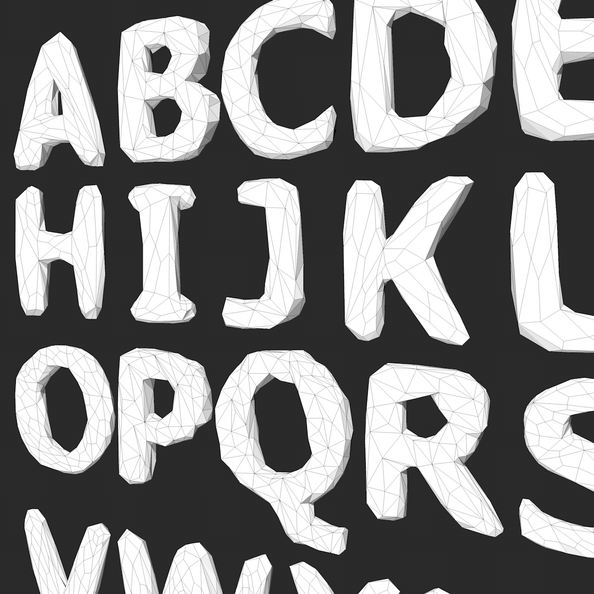 OBJ file Alphabet Low Poly 🌐 ・3D printer model to download・Cults