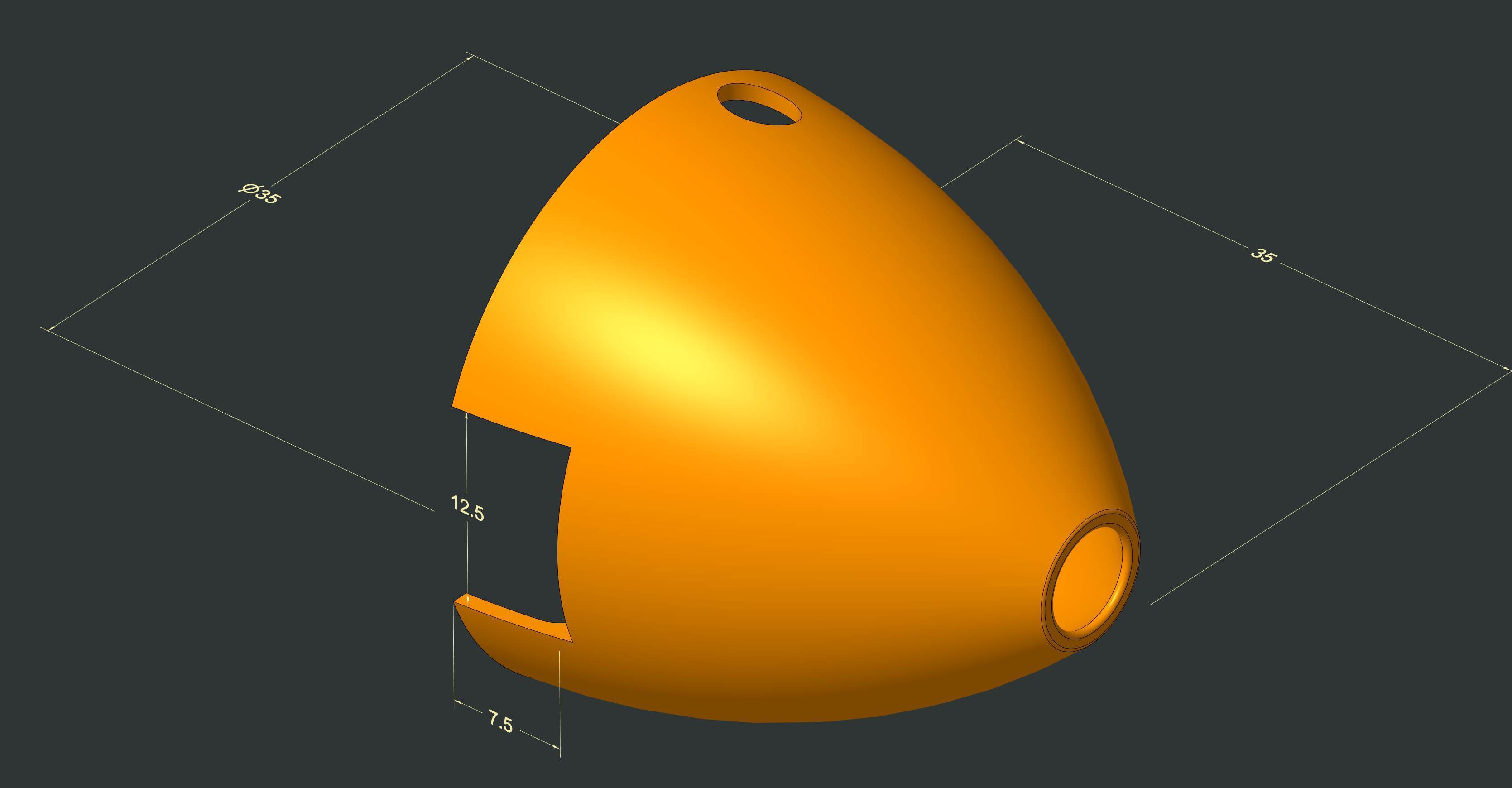 🎲 Cone Helice (Système HM), Spinner für HM-Mittelteil ø35mm・Fichier STL ...