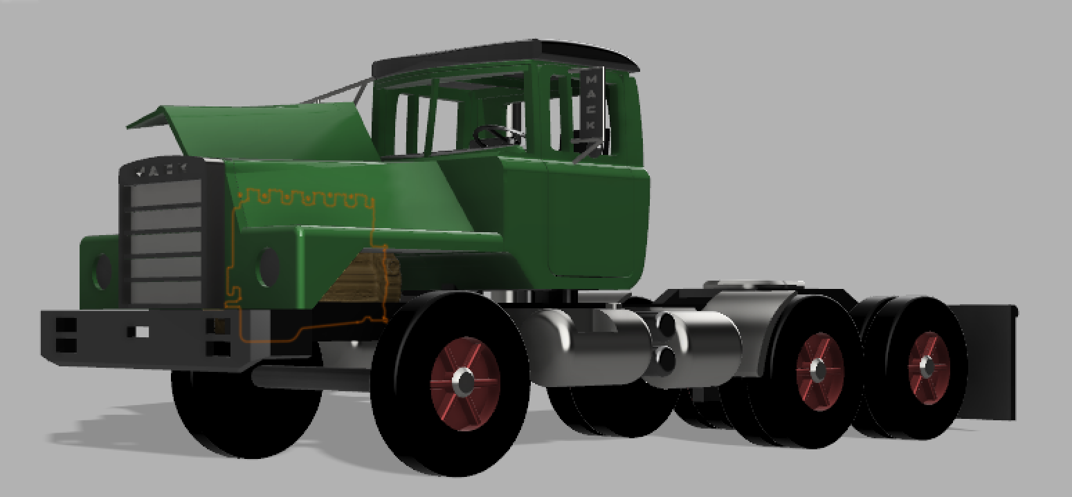 🚐 (Detailed) 1968 Mack DM-800 Desk Model・Free STL File for ・Cults