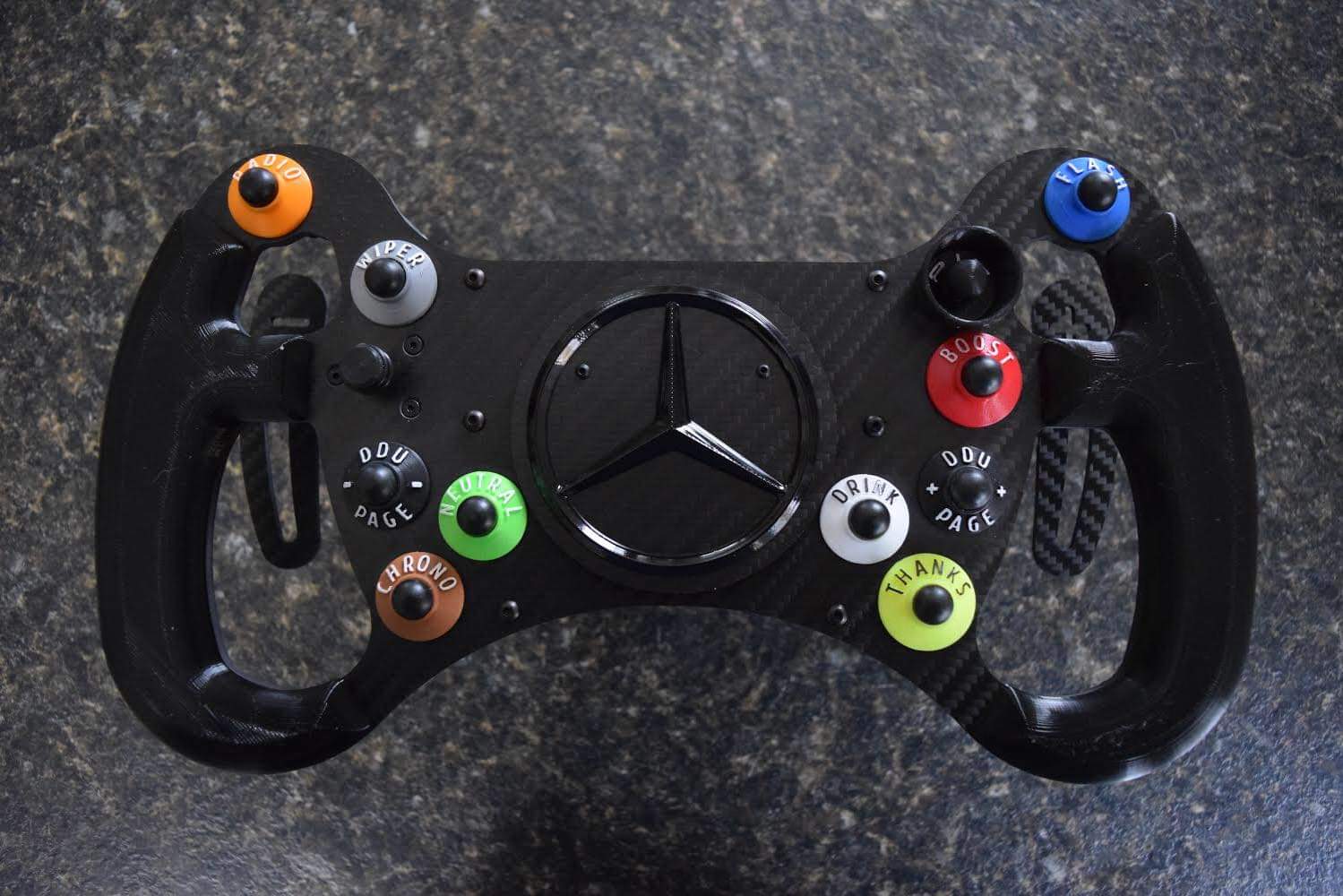 🚗 DIY MERCEDES AMG GT3 JOYSTICK Steering Wheel・ STL File for ・Cults