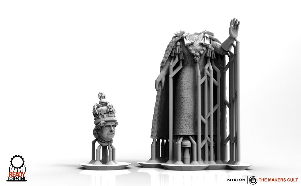 👸 Queen Elizabeth II・Free STL File for ・Cults