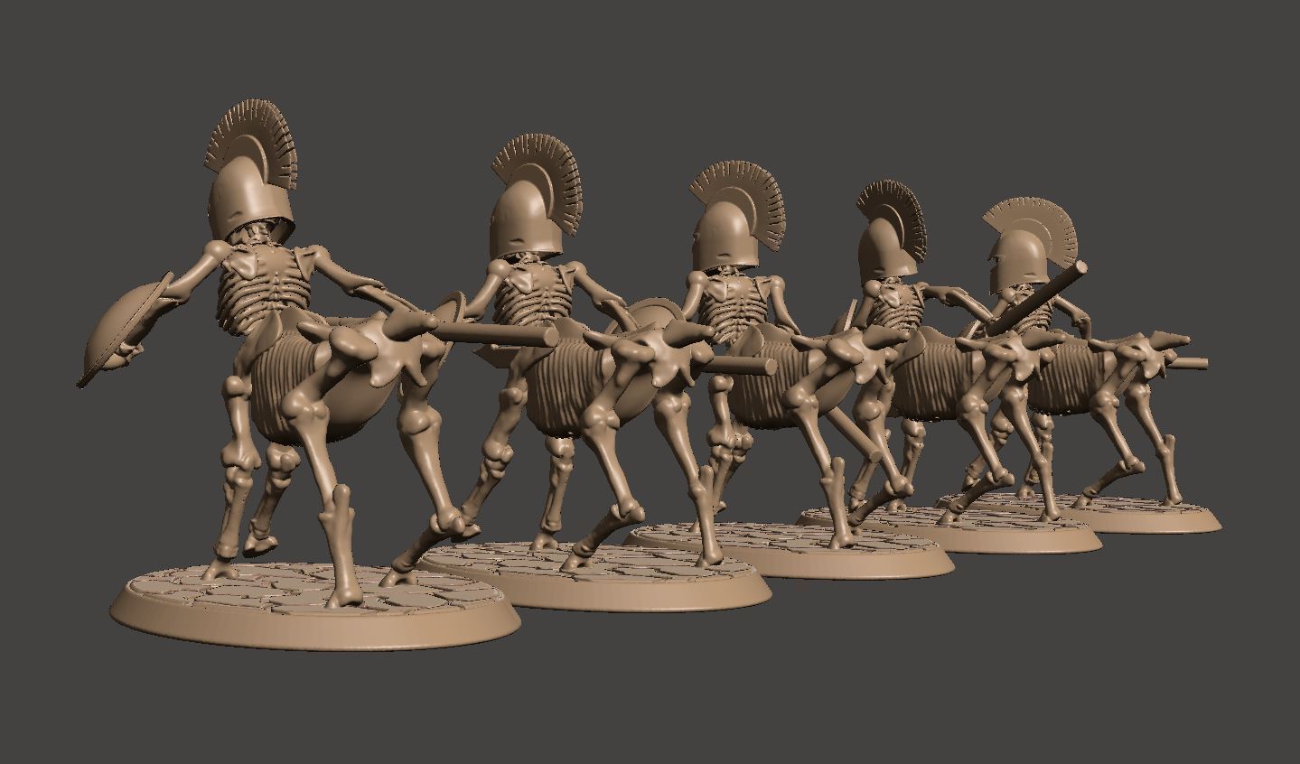 💀 28mm - Undead Skeleton Centaur Miniature・Free STL File for ・Cults