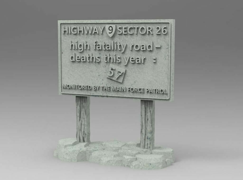 🛣️ Mad Max Highway 9 Main Force Patrol Sign - Gaslands / Darkfuture ...