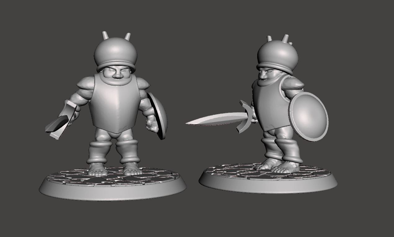 😇 Halfling Heavy Hero - 28mm Miniature・Free STL File for ・Cults