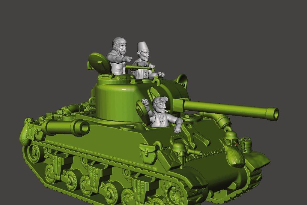 🪖 28mm - OddBall's Sherman Tank - Kelly's Heroes・Free STL File for ・Cults