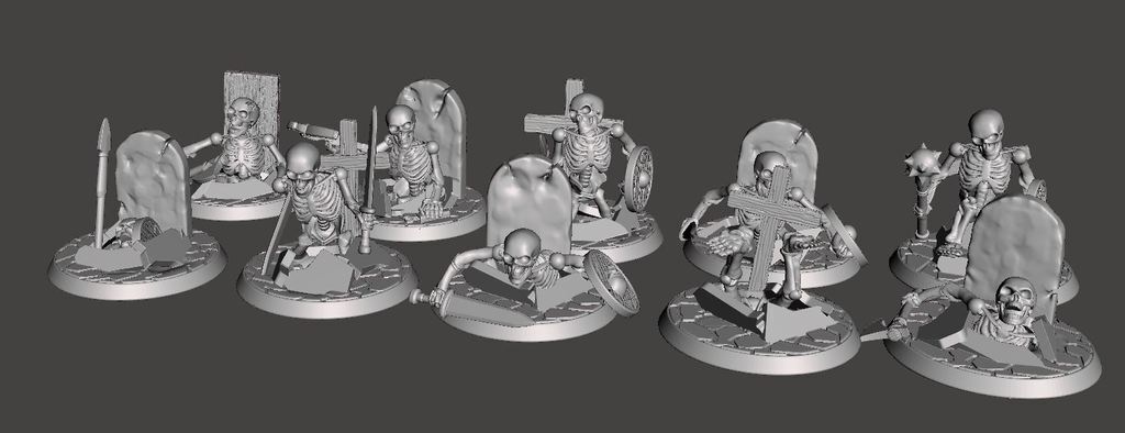 💀 28mm Undead Skeleton Warrior - Climbing out of Grave 1・Free STL File ...
