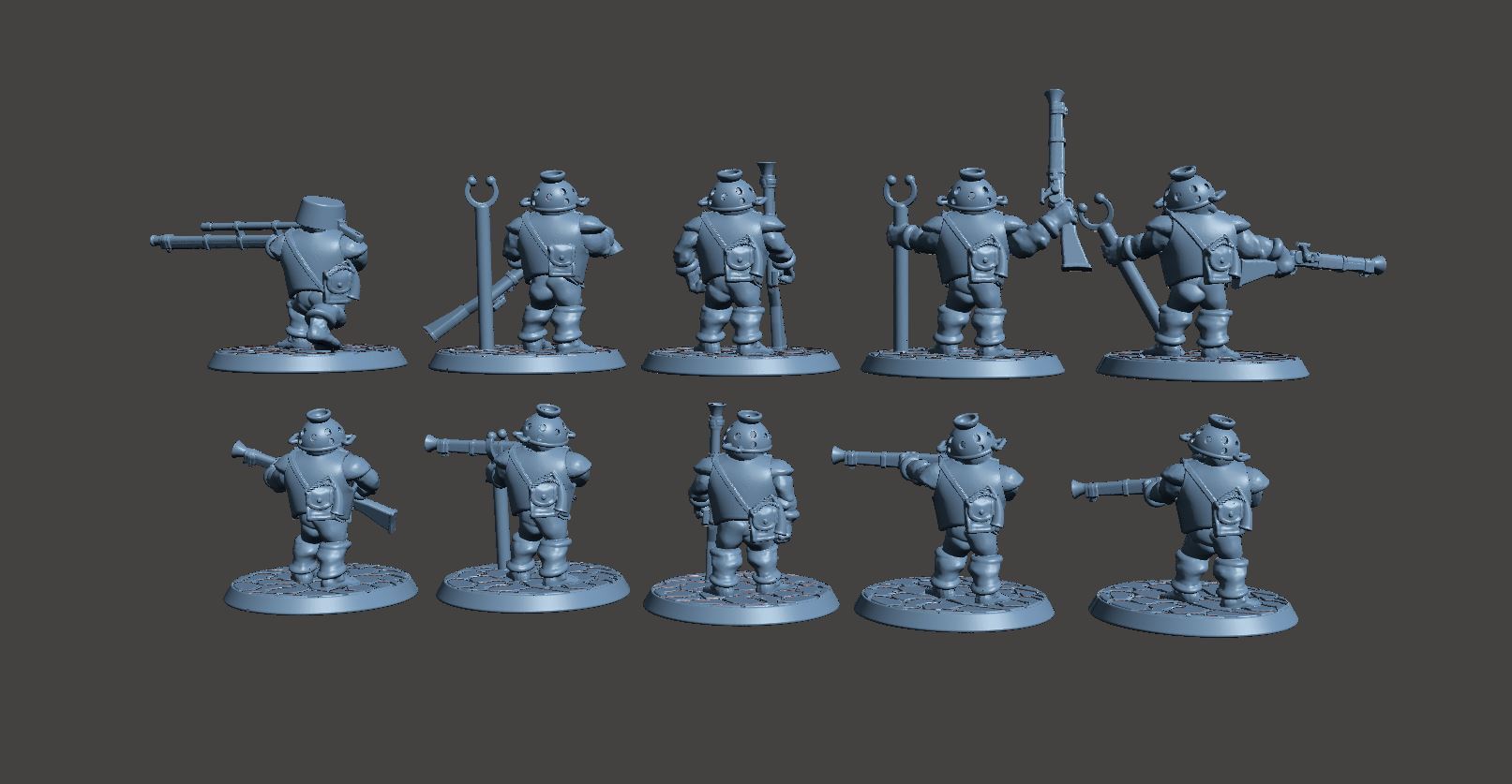 💂 28mm Halflings with Musket Miniatures・Free STL File for ・Cults