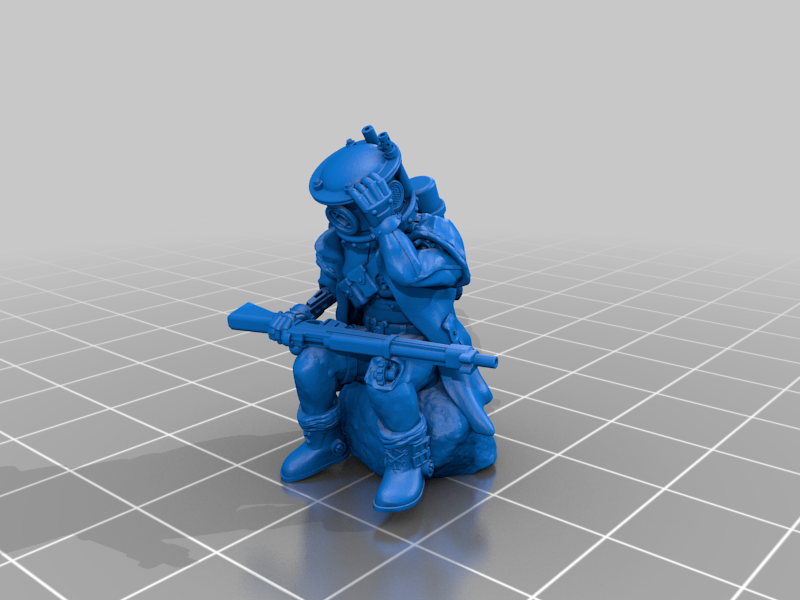 💂 Exhausted Cyber Auxiliary Guard - Retro Weird War Soldier・Free 3D ...