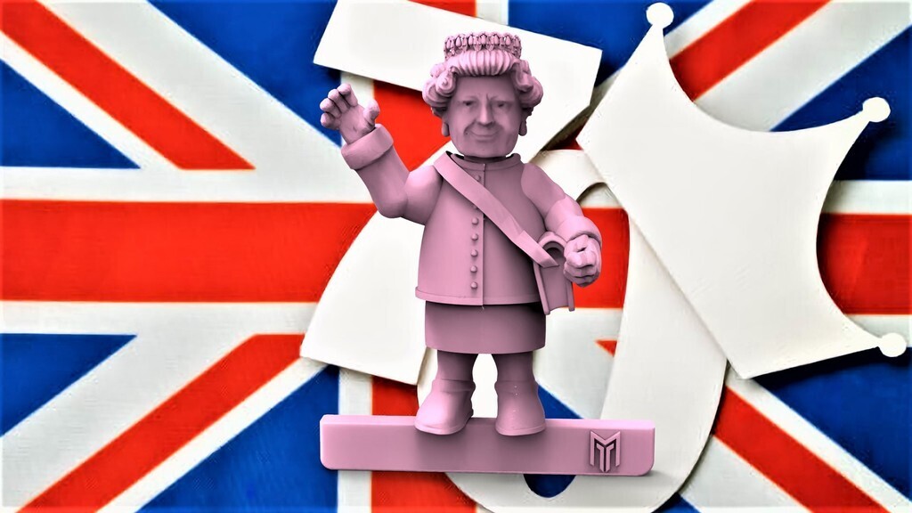 Free STL file HRH Queen Elizabeth II - 28mm Miniature 👸・3D printable ...