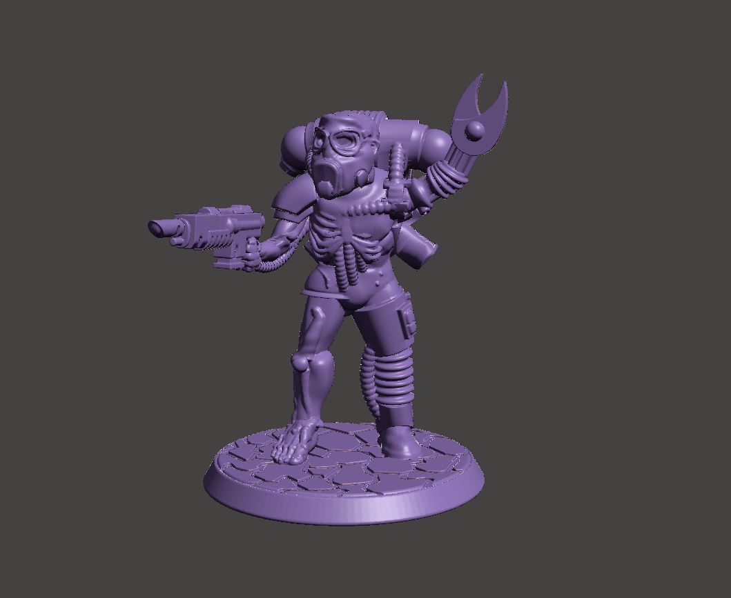 🧟 Cyborg / Servitor 28mm Miniature - Mechanical Zombie・Free STL File ...