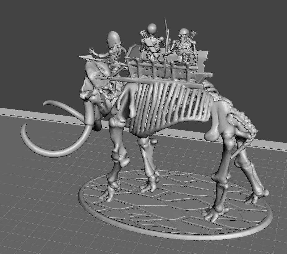 💀 28mm Skeleton Warrior Mammoth Behemoth Tank・Free STL File for ・Cults