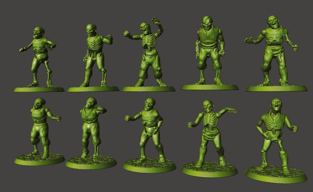 🧟 28mm Zombie - Walking Undead Miniature - Ghoul・Free STL File for ・Cults