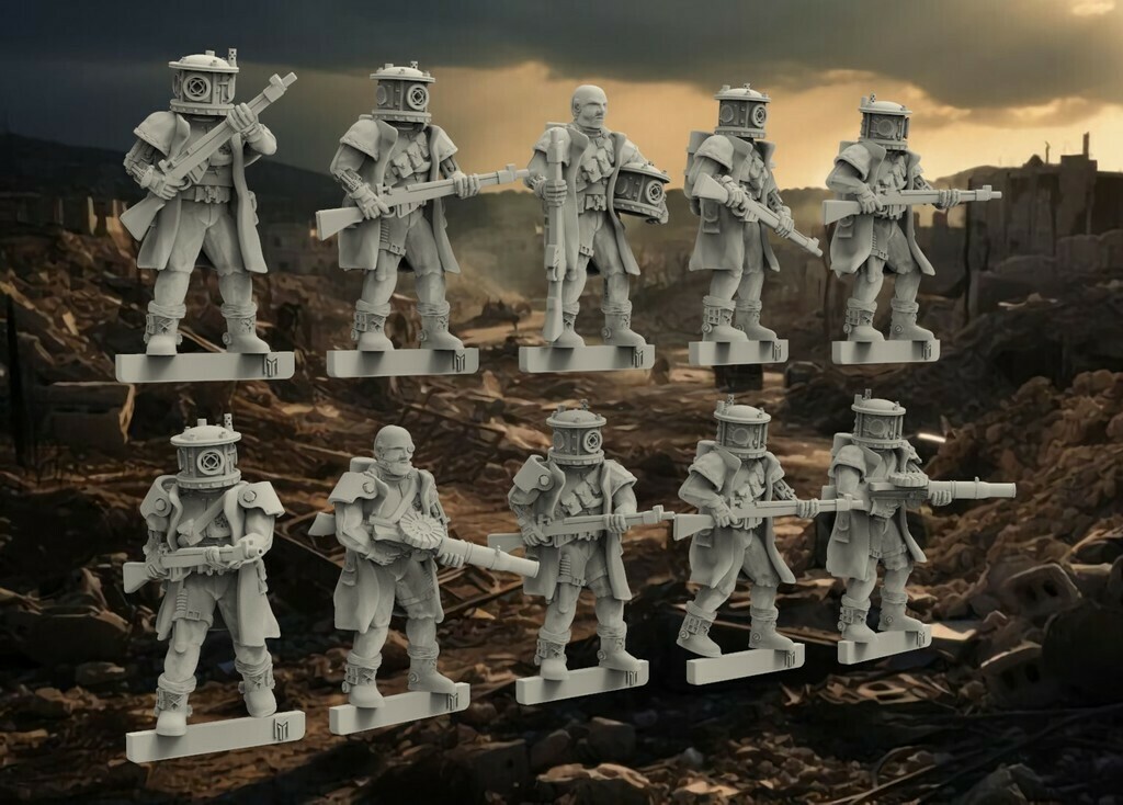 💂 Exhausted Cyber Auxiliary Guard - Retro Weird War Soldier・Free 3D ...