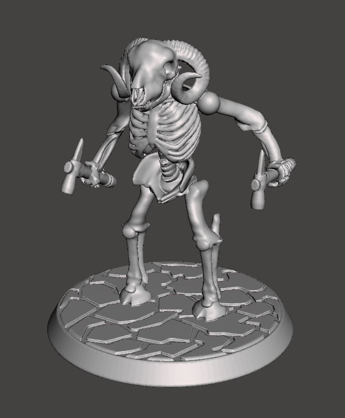 💀 Skeleton Beastman Warriors - Melee Ram Ragers・Free STL File for ・Cults