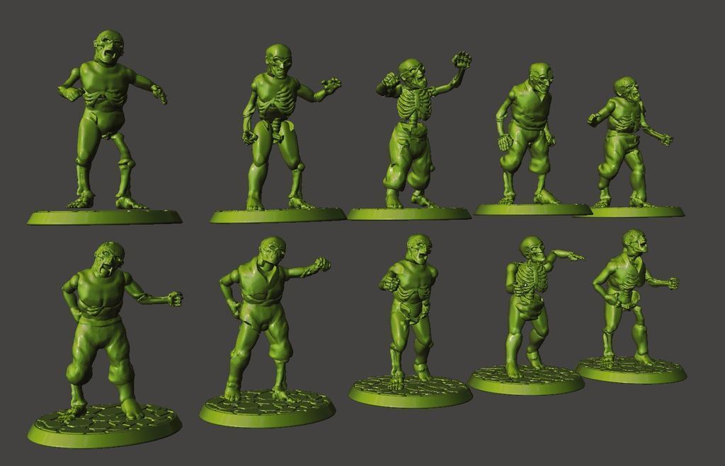 🧟 28mm Zombie - Walking Undead Miniature - Ghoul・Free STL File for ・Cults