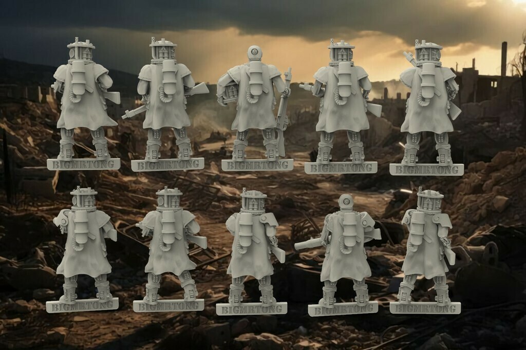 💂 Exhausted Cyber Auxiliary Guard - Retro Weird War Soldier・Free 3D ...