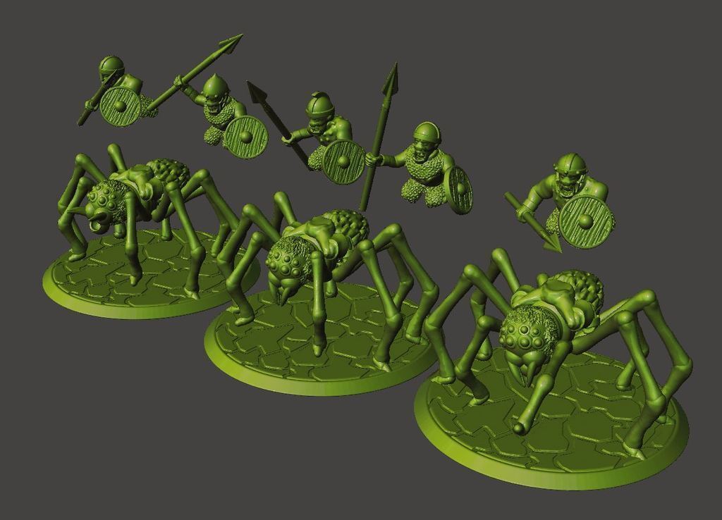 👺 28mm - Orc / Goblin / Hobgoblin Riding Giant Spider・Free STL File for ...