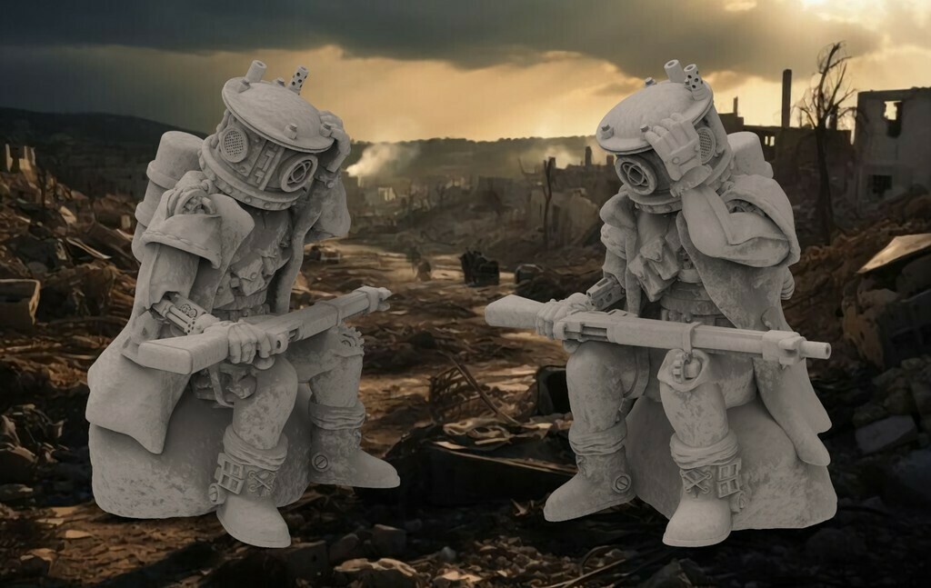 💂 Exhausted Cyber Auxiliary Guard - Retro Weird War Soldier・Free 3D ...