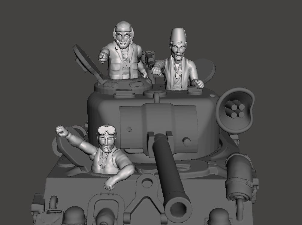 🪖 28mm - OddBall's Sherman Tank - Kelly's Heroes・Free STL File for ・Cults