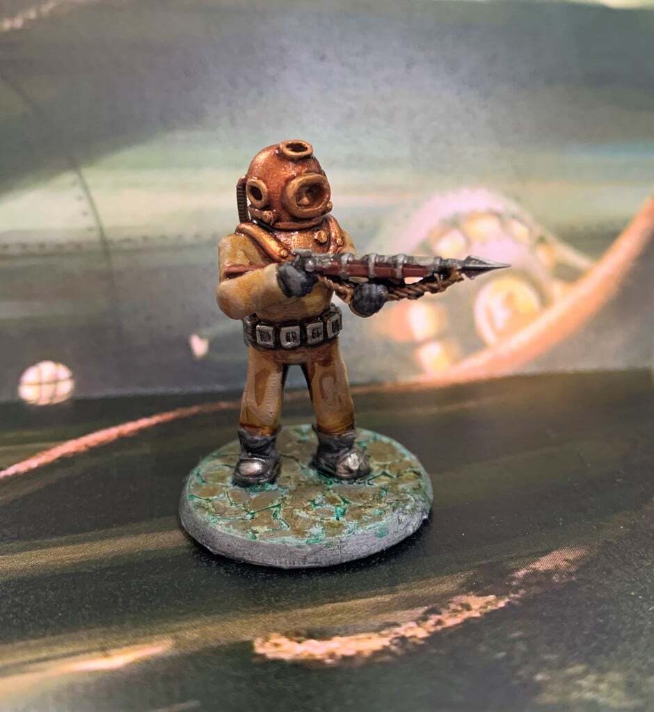 3D printing 28mm Sci Fi Deep Sea Diver with Harpoon Gun・Cults