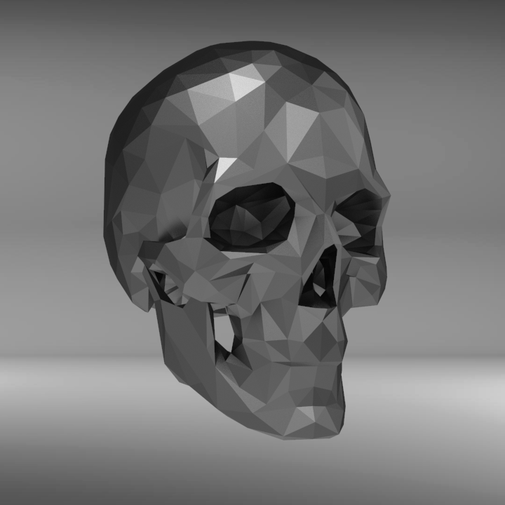 💀 Low Poly Skull・ STL file for ・Cults