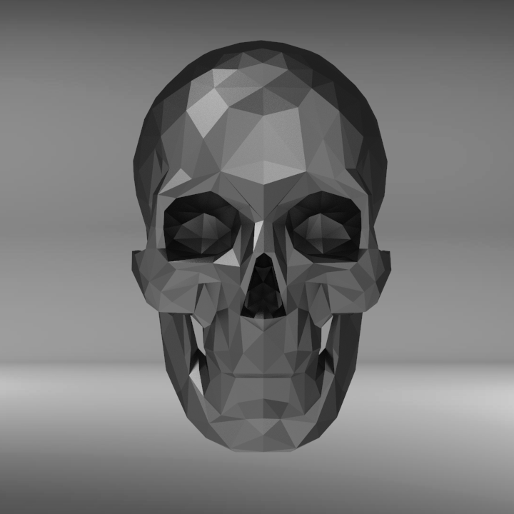 💀 Low Poly Skull・ STL file for ・Cults