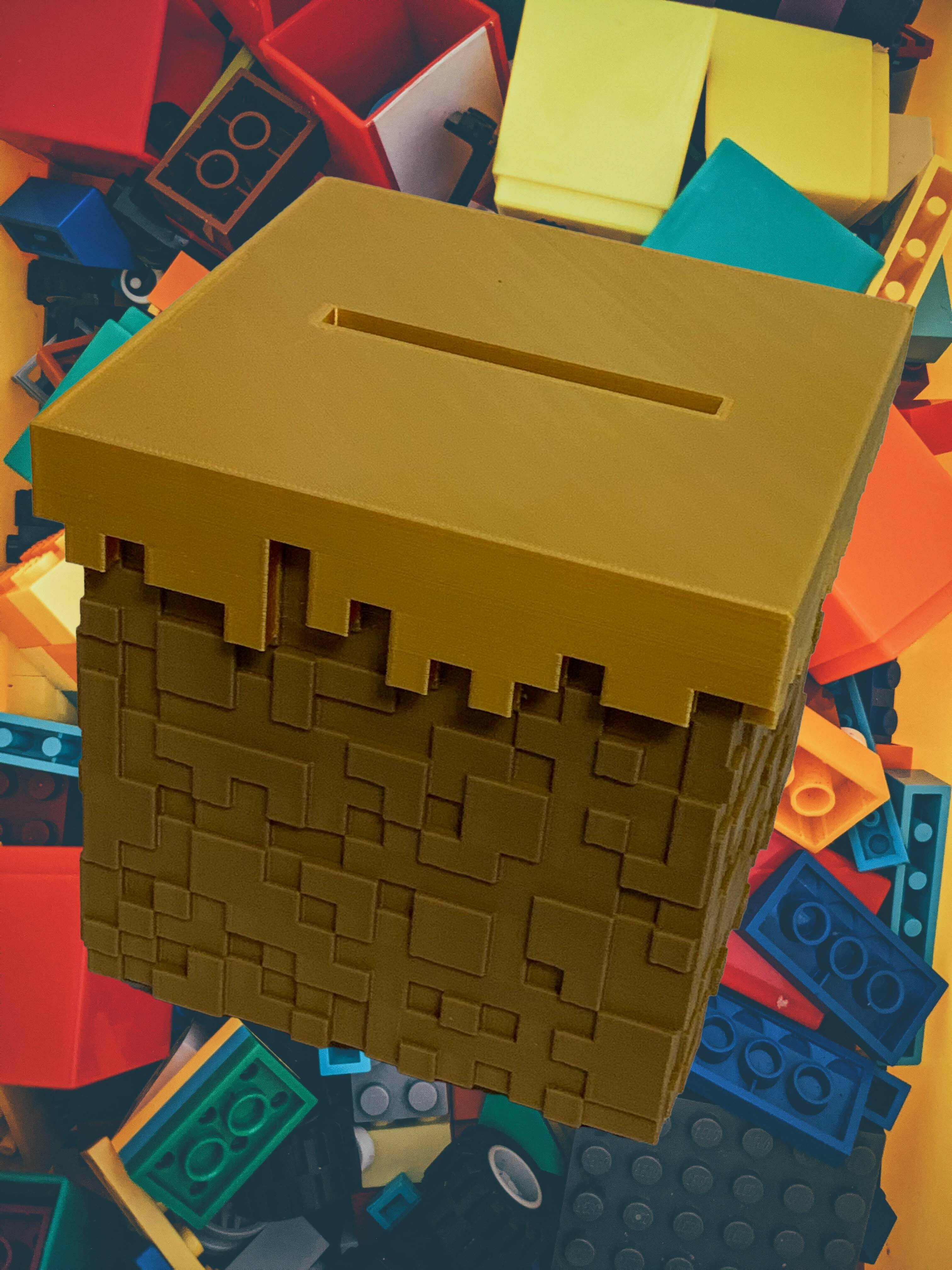 3D print Minecraft Grass Block Money Bank • made with ender 5 Plus・Cults