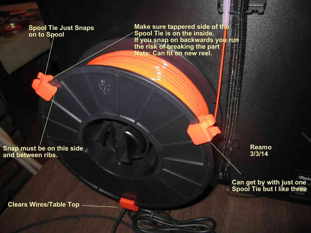 Free STL file Spool Tie for PLA Material Spools 👔 ・3D printing design ...
