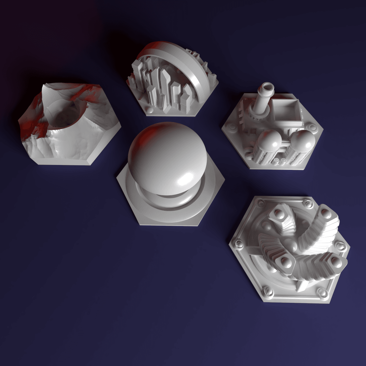 ♟ Custom special tile set for Terraforming Mars - special tiles nr 7-11 ...