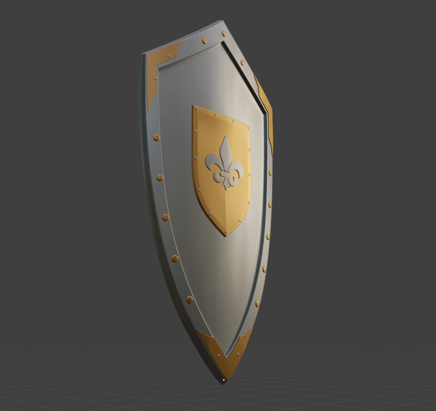 💐 Medieval Lis Flower Emblem Kite Shield 3d model・Free STL File for ・Cults