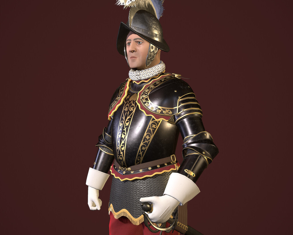 💂 Pack of 15cm high Pontifical Swiss Guard figurines・Free 3D File for ...