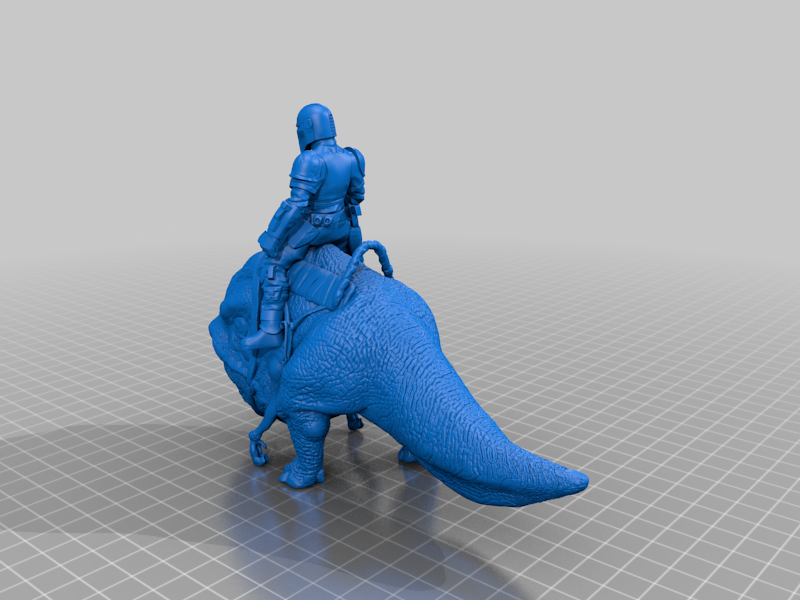 Free STL file Mando riding a Blurrg (from the show "The Mandalorian ...