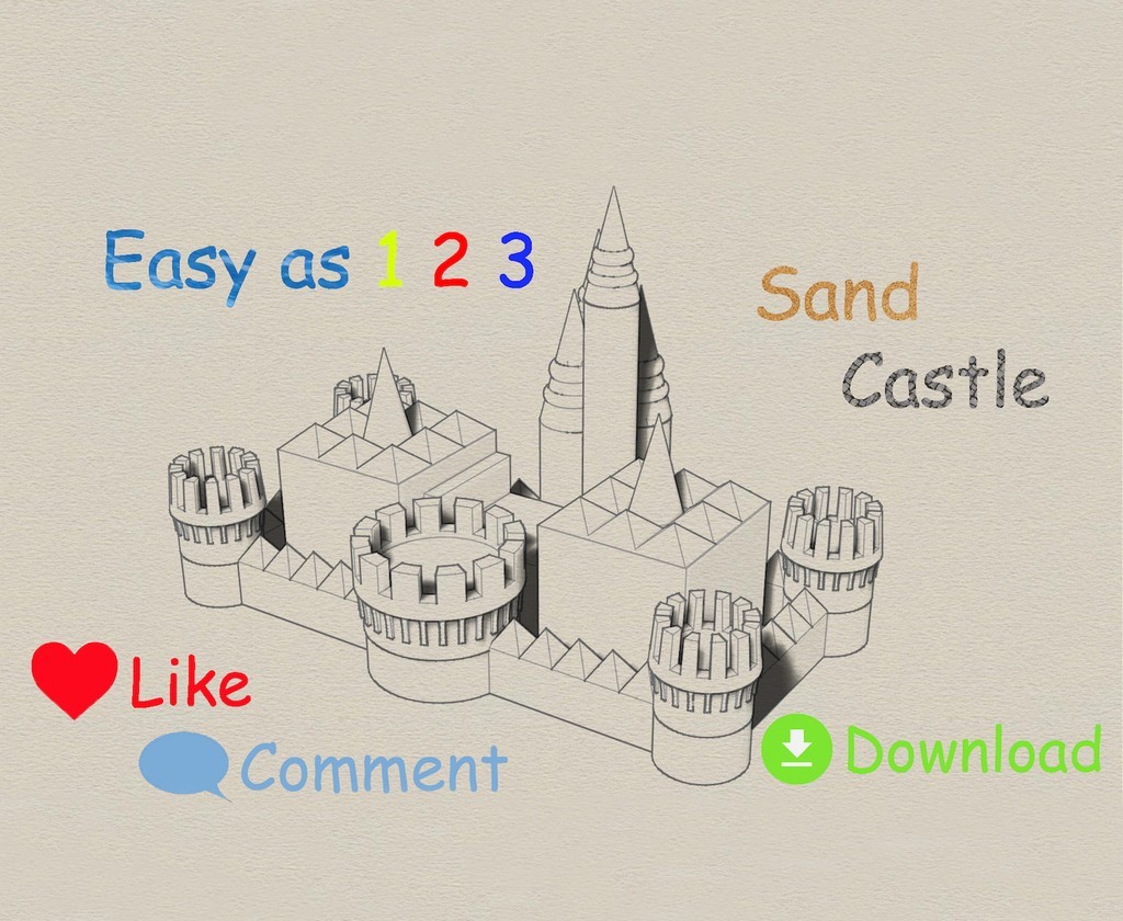 🏖️ Easy as 1 2 3 Sand Castle/Mold・Free STL File for ・Cults