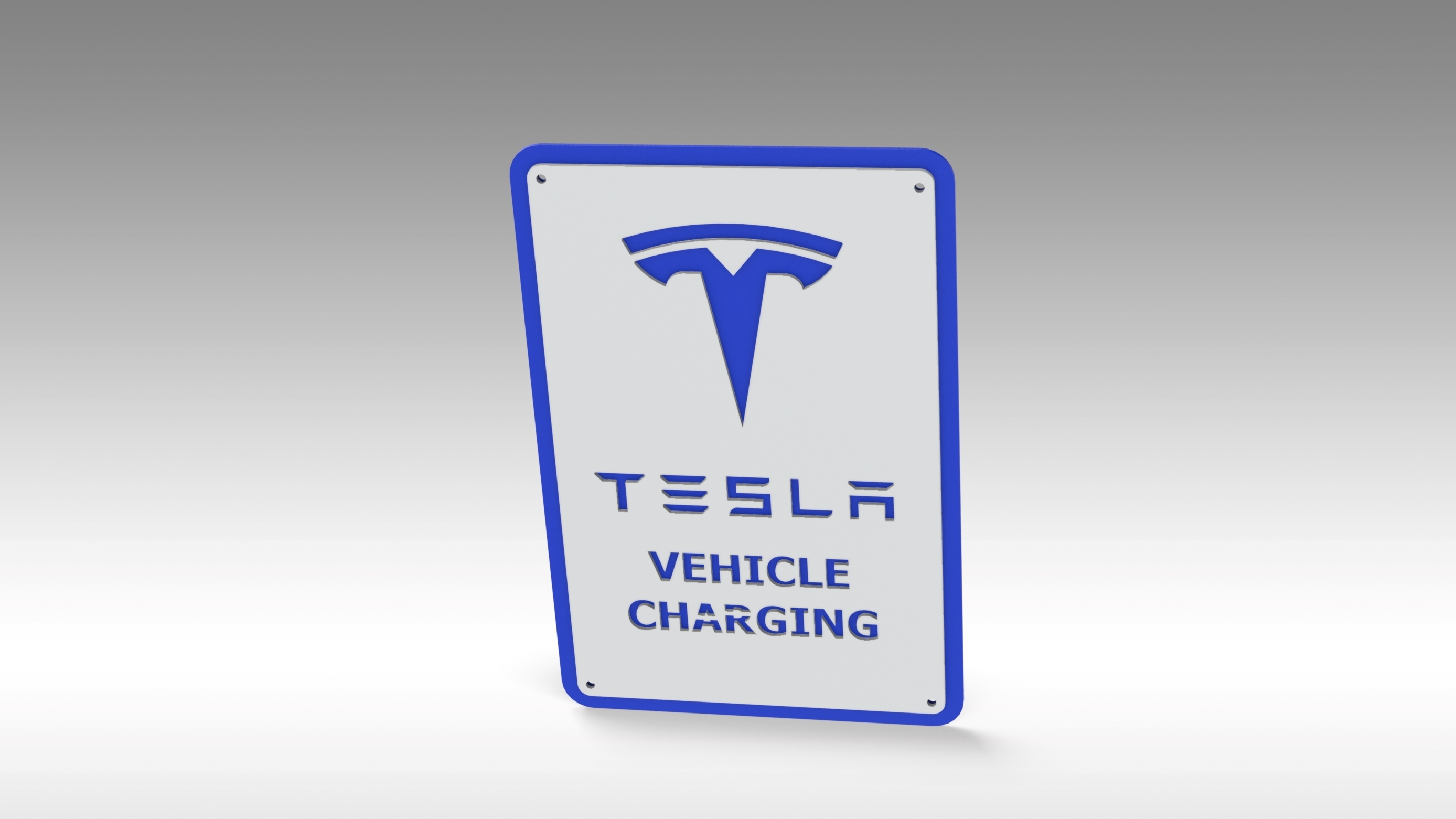 arquivo STL Señal de aparcamiento de carga Tesla AHORA CON LOGO v2 📷 ...
